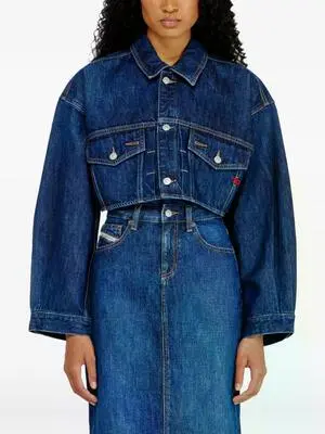 DIESEL® Cropped Oversized Denim Trucker Jacket