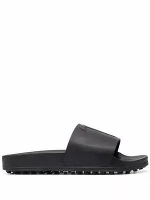 TOD'S Embossed Logo Sliders - Black