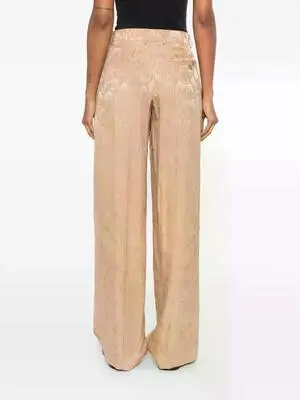 Stella McCartney Leopard-print Jacquard Wide-leg Trousers