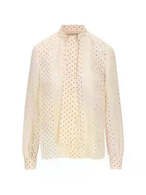 Valentino Garavani Long Sleeve Star Print Blouse