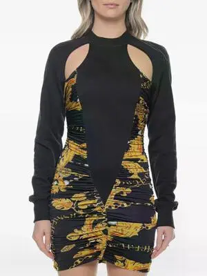 Versace Baroque Print Ruched Mini Dress
