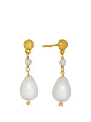 OTTOMAN HANDS Kyra Pearl Drop Earrings - Gold