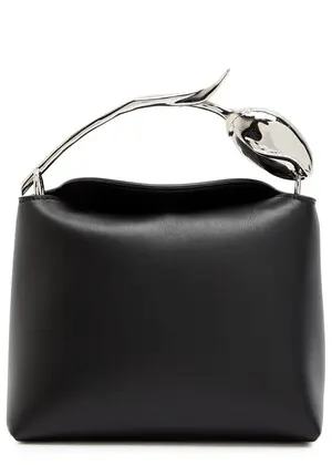 Erdem Bloom Mini Leather Top Handle Bag - Black
