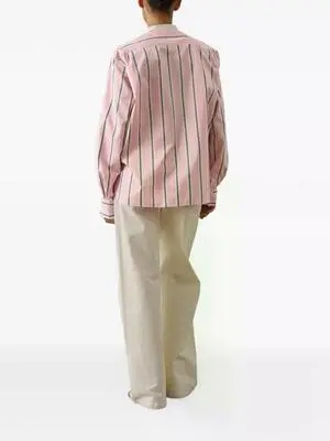 Soeur Striped Band Collar Shirt