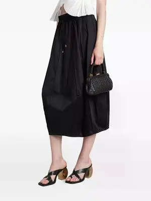 Cult Gaia Rivena Drawstring Waist Panelled Midi Skirt - Black