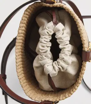 Chloé Raffia Charms Bucket Bag - Brown
