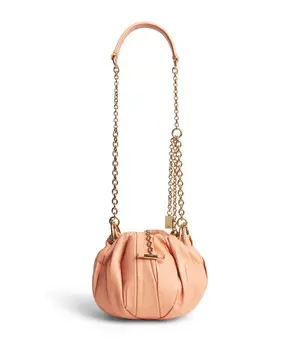 Chloé Leather Plissé Shoulder Bag - Orange