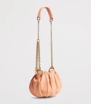 Chloé Leather Plissé Shoulder Bag - Orange