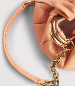 Chloé Leather Plissé Shoulder Bag - Orange