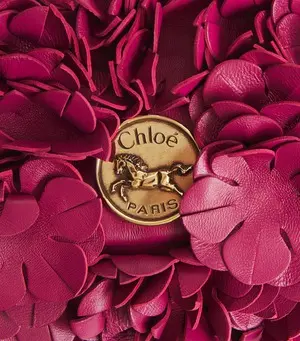 Chloé Leather Floral Shoulder Bag - Pink