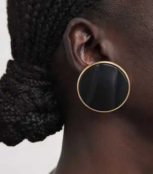 Chloé Leather Pleats Clip-on Earrings - Black