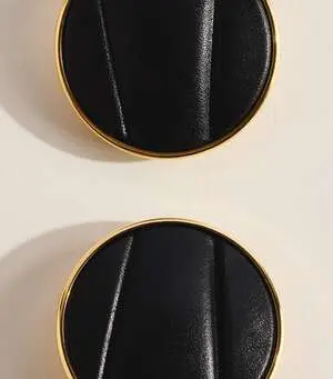 Chloé Leather Pleats Clip-on Earrings - Black