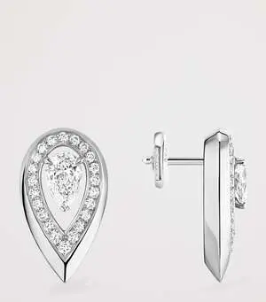 Messika White Gold And Diamond Stud Earrings - Silver