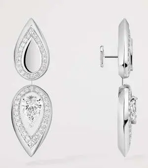 Messika Diamond And White Gold Pendant Earrings