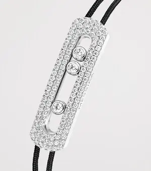 Messika Move Titanium And Diamond Pavé Large Cord Bracelet