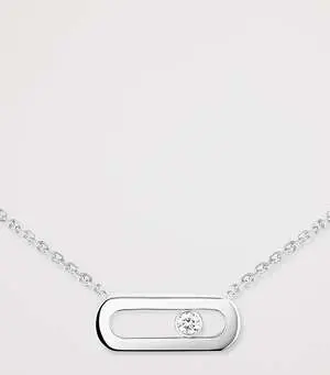 Messika Move Uno 18 Karat White Gold And Diamond Necklace