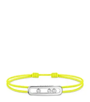 Messika Care Diamond And White Gold Cord Bracelet - Silver
