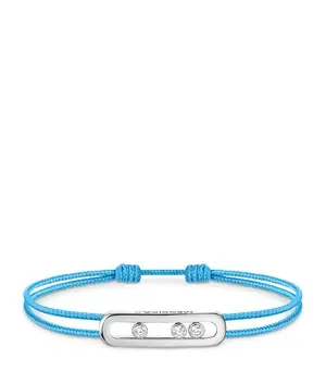 Messika White Gold And Diamond Cord Bracelet - Silver