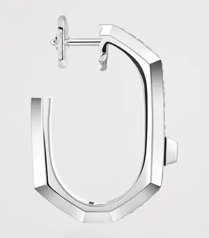 Messika Moderniste Medium White Gold And Diamond Single Hoop Earring