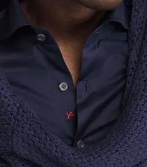 Isaia Cotton Jersey Shirt - Navy