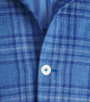 Isaia Wool-silk-linen Check Blazer