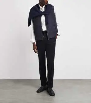 Isaia Suede Quilted Gilet