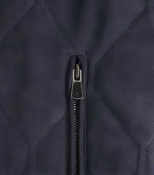 Isaia Suede Quilted Gilet