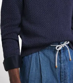 Isaia V-neck Silk-cotton Knit Sweater