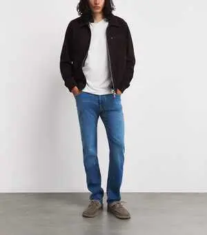 Jacob Cohen Straight Leg Jeans With Crocodile Leather Patch