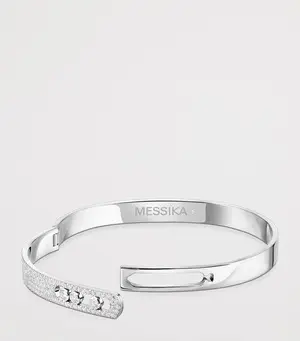 Messika Move Noa White Gold And Diamond Pavé Bangle - Silver
