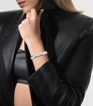 Messika Moderniste White Gold And Diamond Pavé Large Bangle