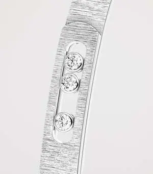 Messika Move Noa Diamond And White Gold Chiselled Bangle - Silver