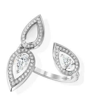 Messika Fiery White Gold And Diamond Trio Ring - Silver