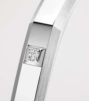 Messika Moderniste Medium White Gold And Diamond Bangle - Silver