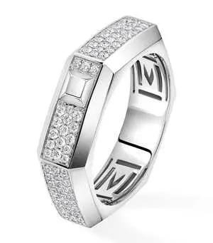 Messika Moderniste White Gold And Diamond Medium Pavé Ring - Silver