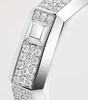 Messika Moderniste White Gold And Diamond Medium Pavé Ring - Silver