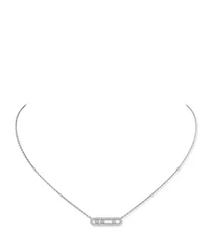 Messika Move Classique White Gold And Diamond Pavé Necklace - Silver