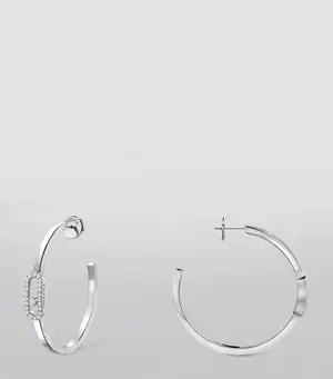 Messika Move Uno Diamond Hoop Earrings In White Gold
