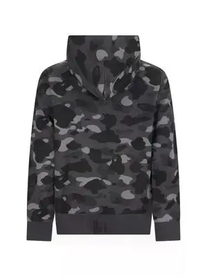 A BATHING APE Camouflage Logo Hoodie - Black