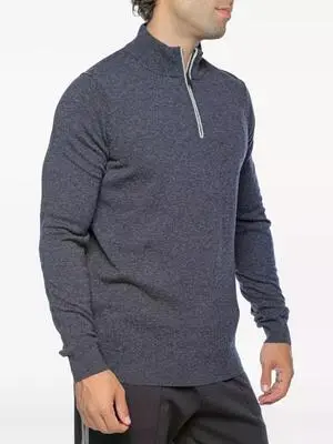 ECOALF Larch Quarter-zip Sweater - Blue