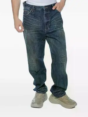 Emporio Armani Whiskered Faded Jeans - Blue