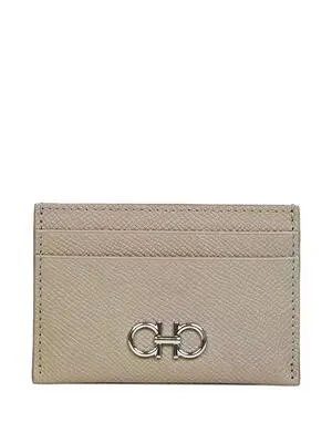 FERRAGAMO Gancini Leather Card Holder - Neutrals