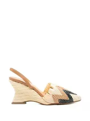 CastaÑer Chevron-weave Slingback Pumps