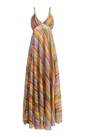 Françoise La Isla Aisha Cotton-silk Maxi Dress - Multi