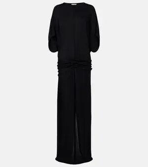 THE ROW Delyra Ruched Jersey Gown - Black