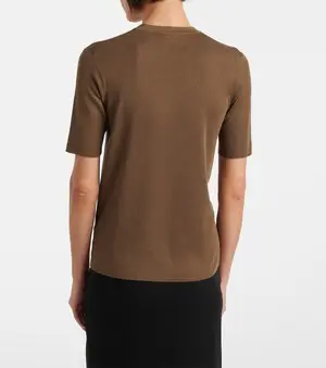 THE ROW Ozzi Silk-blend T-shirt - Brown