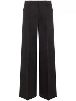 Alberto Biani Virgin Wool Blend Straight-leg Trousers - Grey