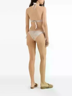 Brunello Cucinelli Striped Techno Jersey Bikini Bottoms - Neutrals