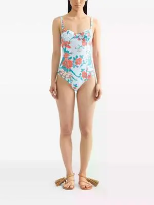 Erdem Floral Print Moulded Cup Swimsuit