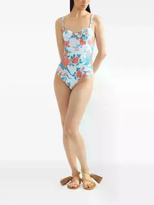 Erdem Floral Print Moulded Cup Swimsuit